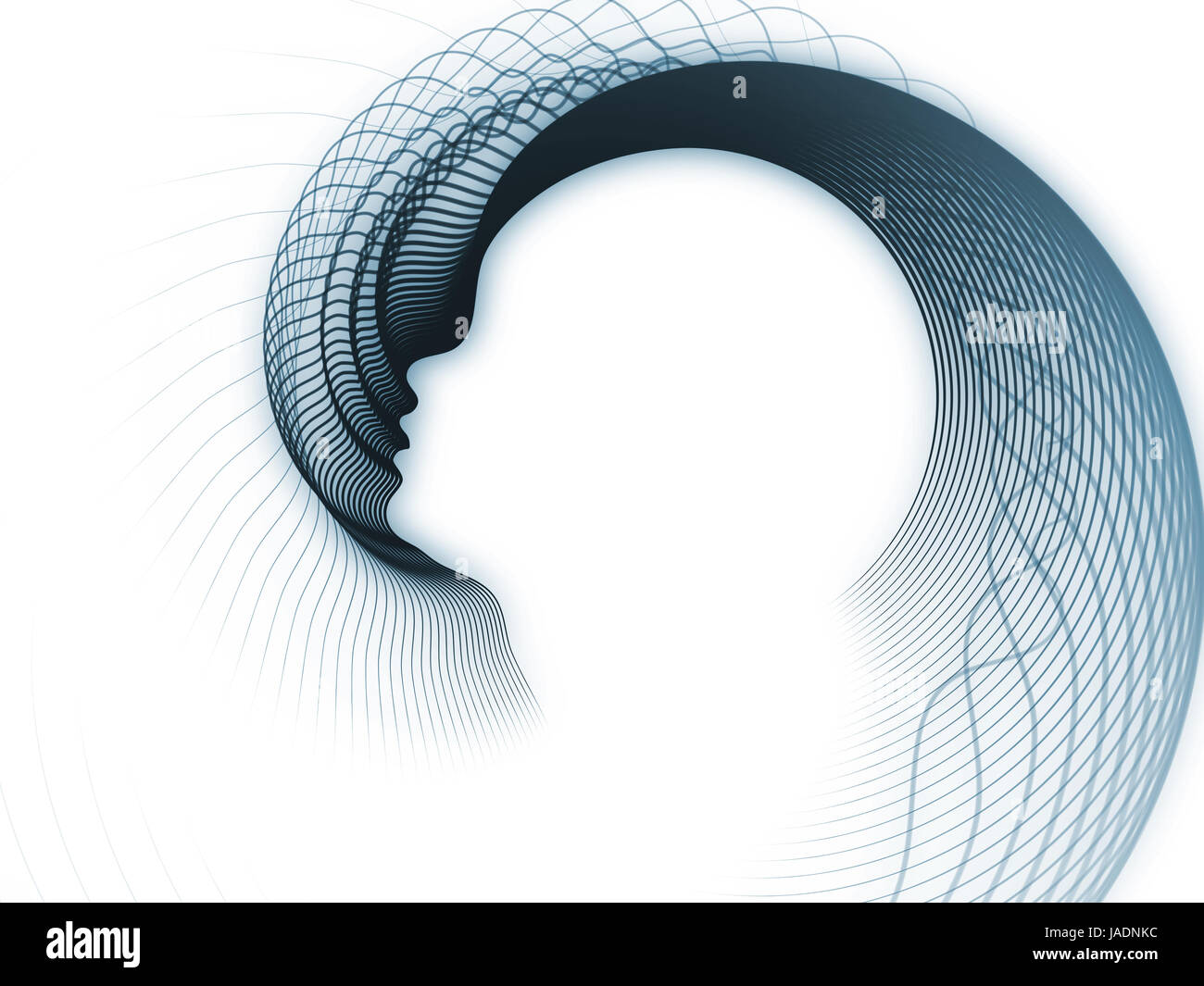 Geometry of Soul series. Backdrop of profile lines of human head to ...