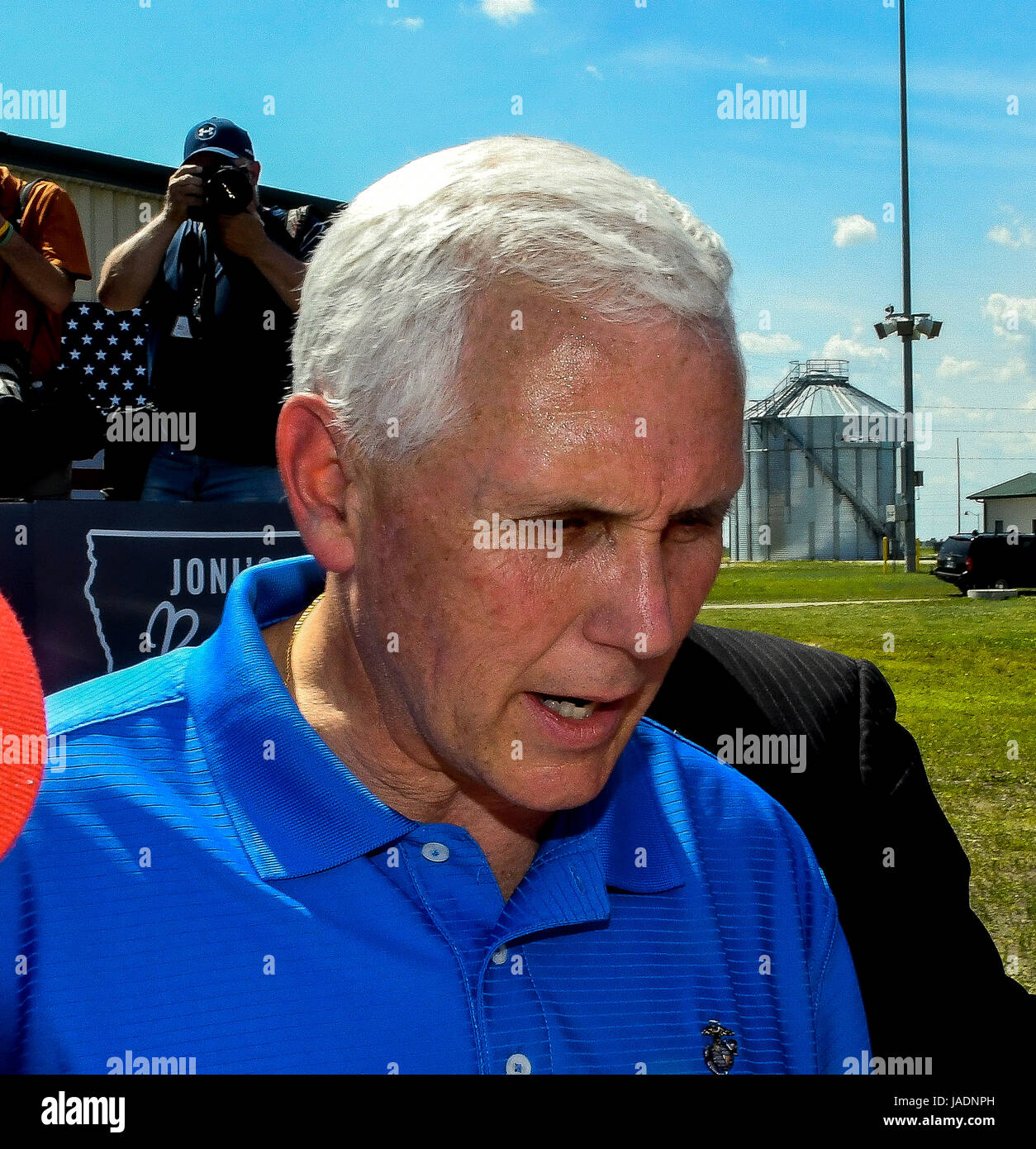 Vice President Mike Pence, shakes hands and signs autographs as he ...