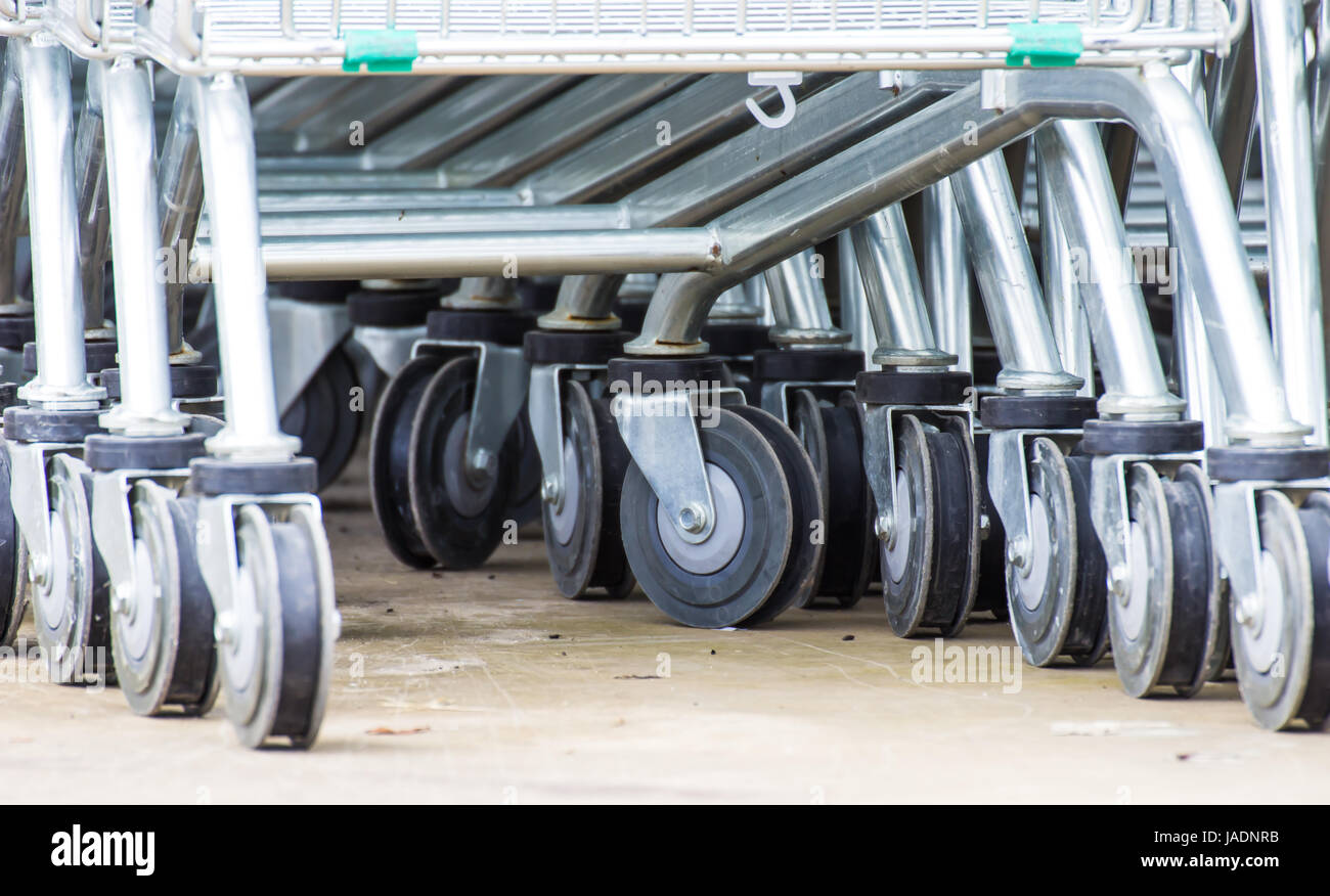 Wheel Cart,Shopping carts wheels closeup Stock Photo - Alamy