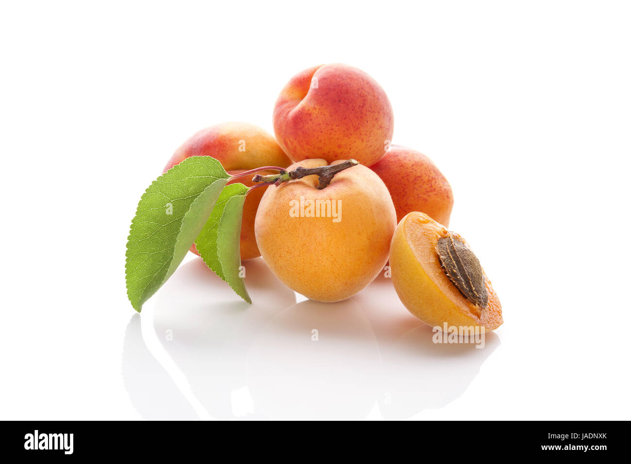 Ripe apricots isolated on white background. Healthy summer fruit eating ...