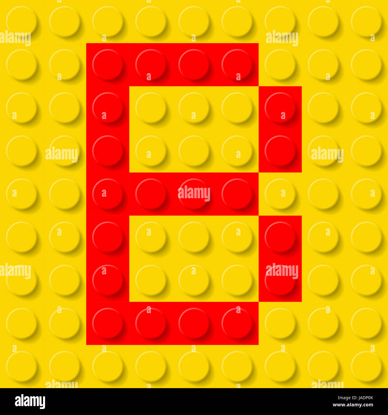 Red letter B in yellow plastic construction kit. Typeface sample Stock ...
