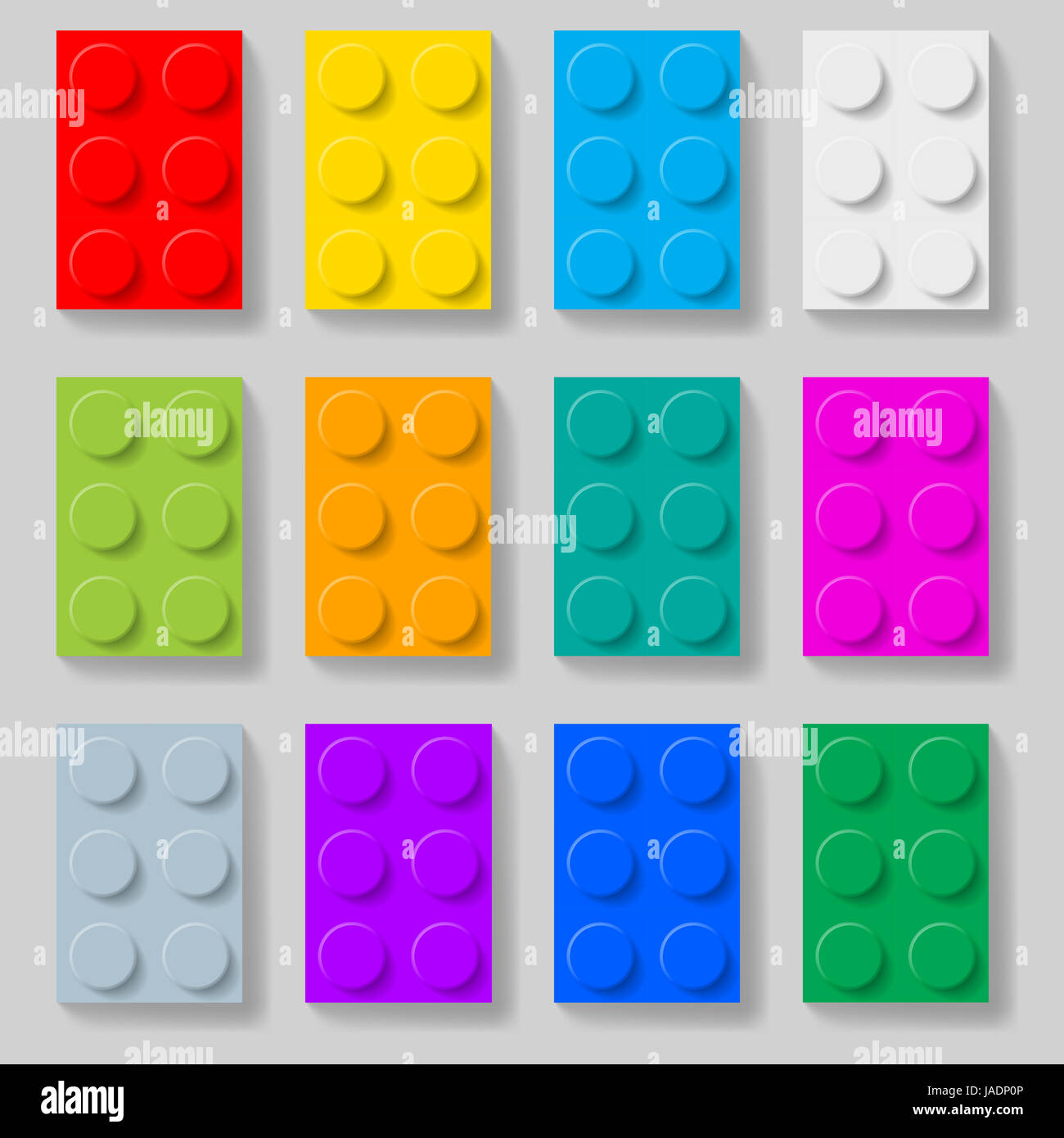 Set of colorful plastic construction kit blocks Stock Photo - Alamy