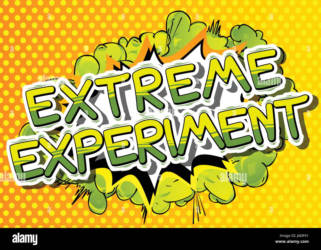 Extreme Experiment - Comic book style phrase on abstract background ...