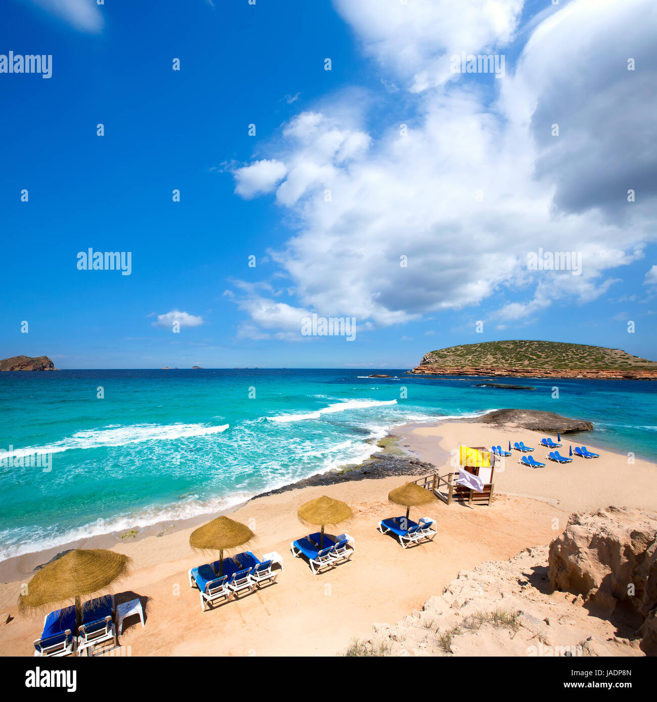 Ibiza Cala Conta Comte beach in San Jose at Balearic Islands Spain ...