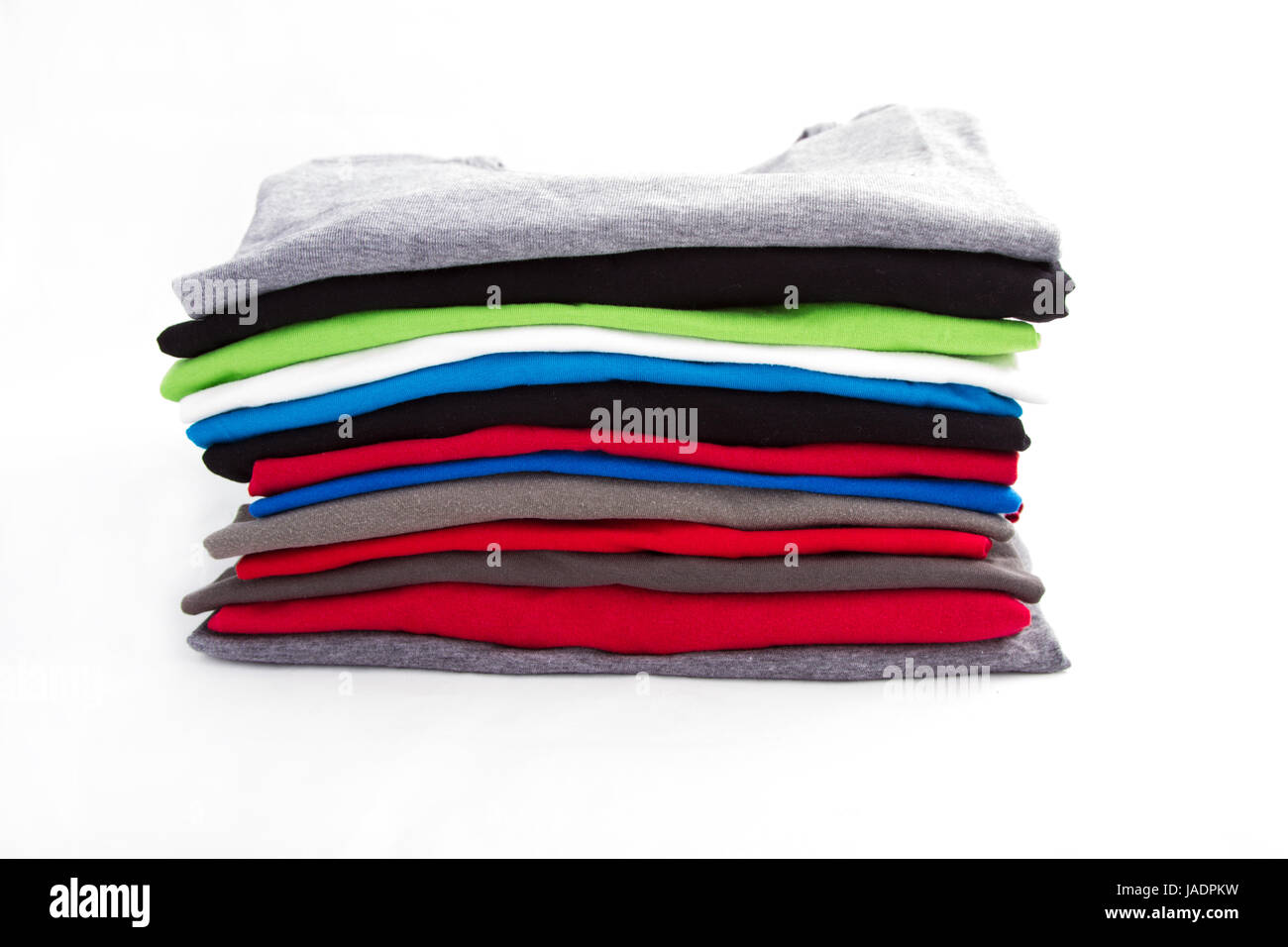 A pile of folded T shirts Stock Photo - Alamy