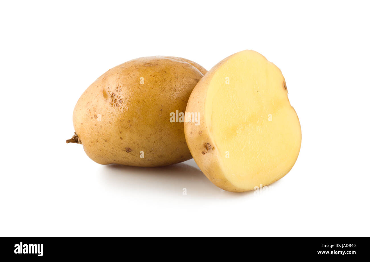 Two potatoes isolated on a white background Stock Photo - Alamy