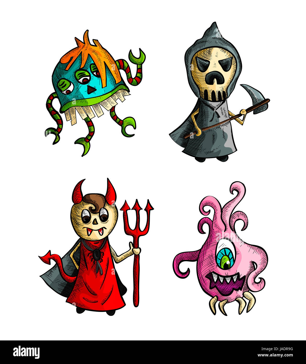 Cute monsters vector hi-res stock photography and images - Alamy