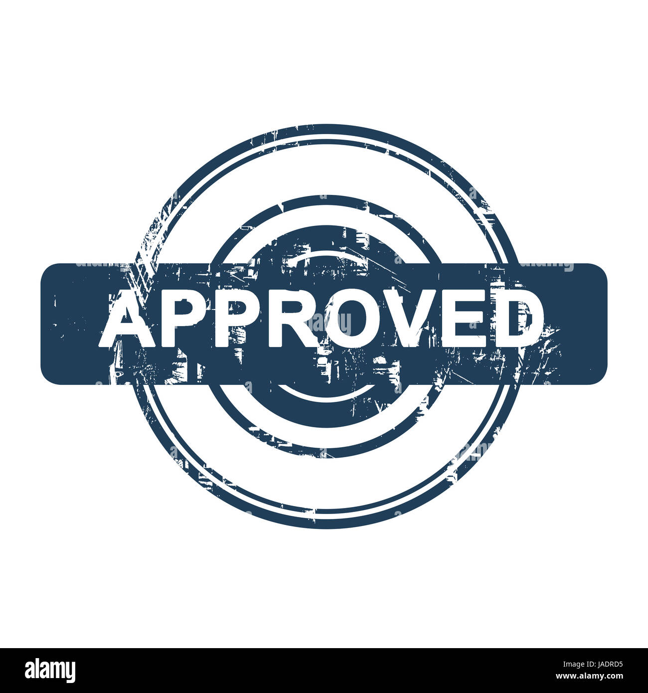 Blue approved stamp isolated on a white background Stock Photo - Alamy