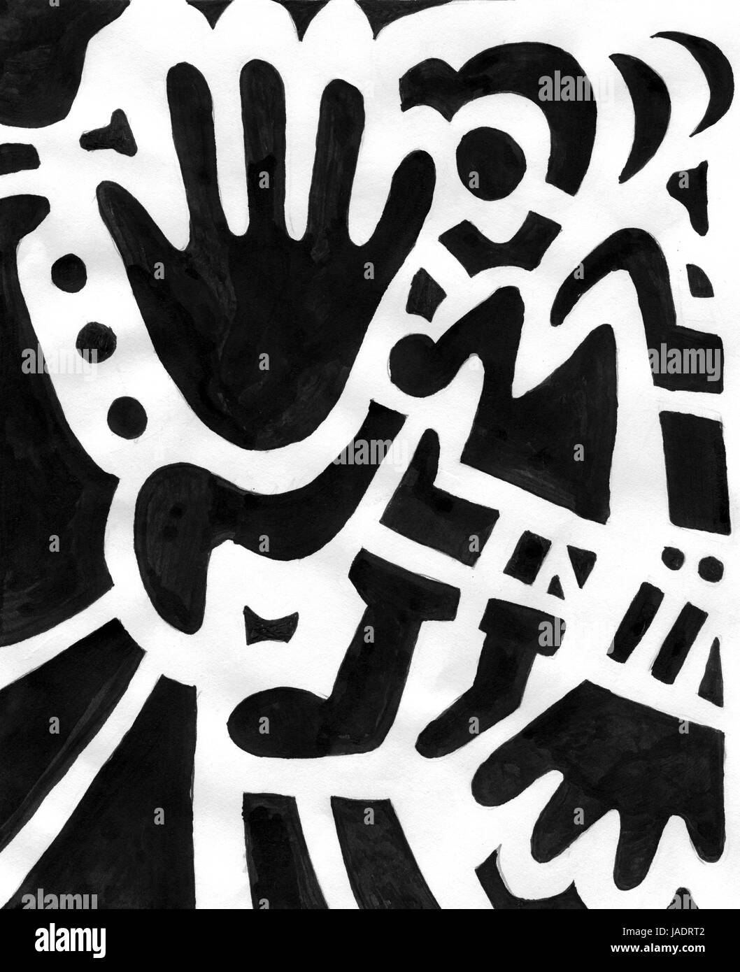 Abstract person in ink on paper illustration Stock Photo - Alamy