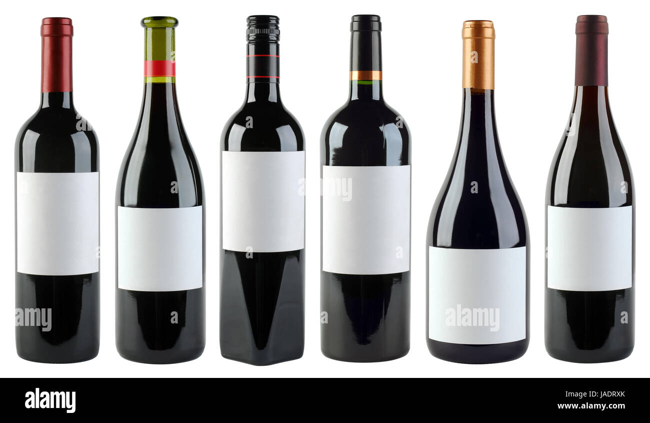 Unlabeled Wine Bottles Isolated With Clipping Path Stock Photo - Alamy