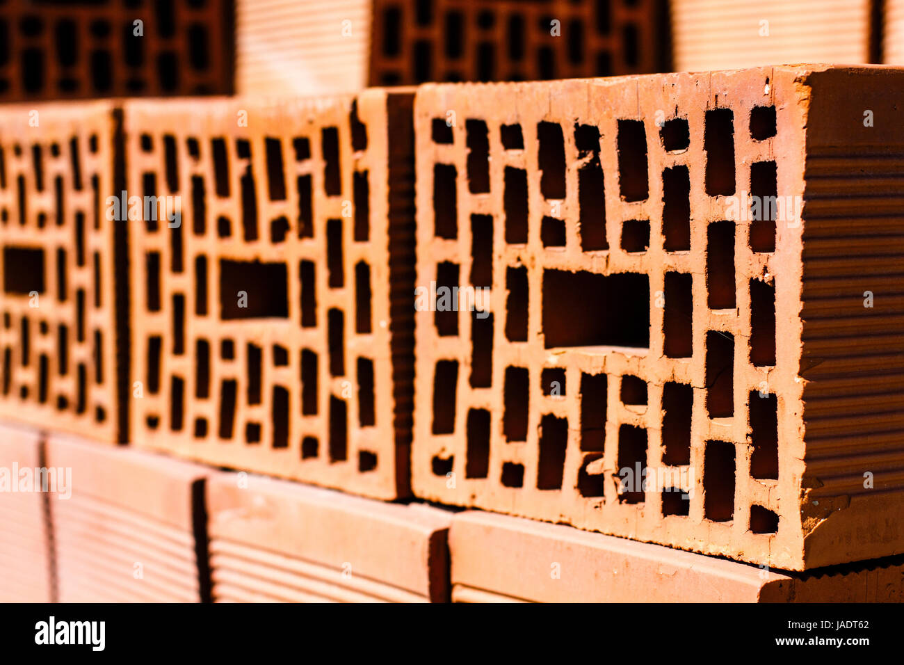 Close up of bricks stacked Stock Photo - Alamy