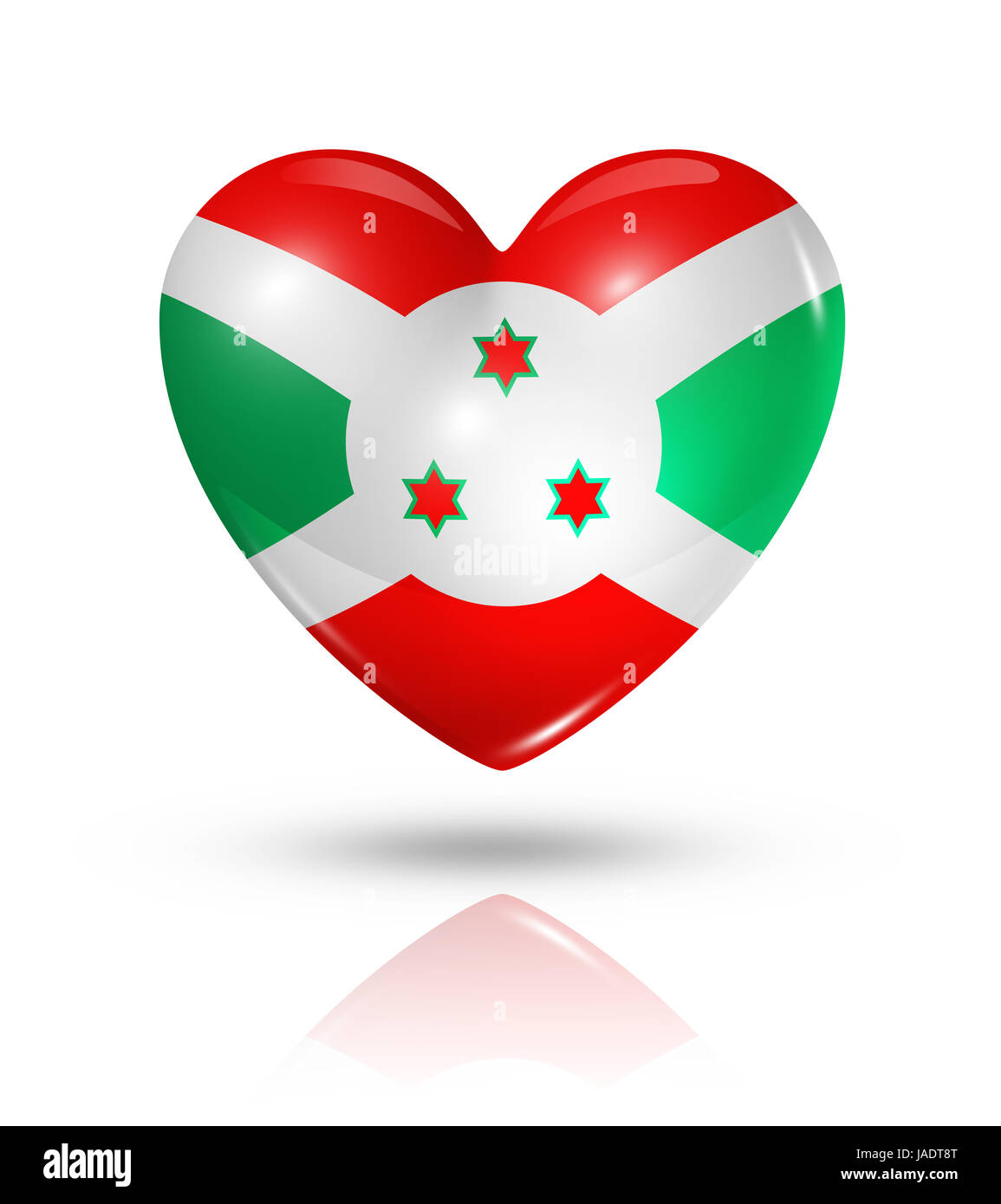 Love Burundi symbol. 3D heart flag icon isolated on white with clipping ...