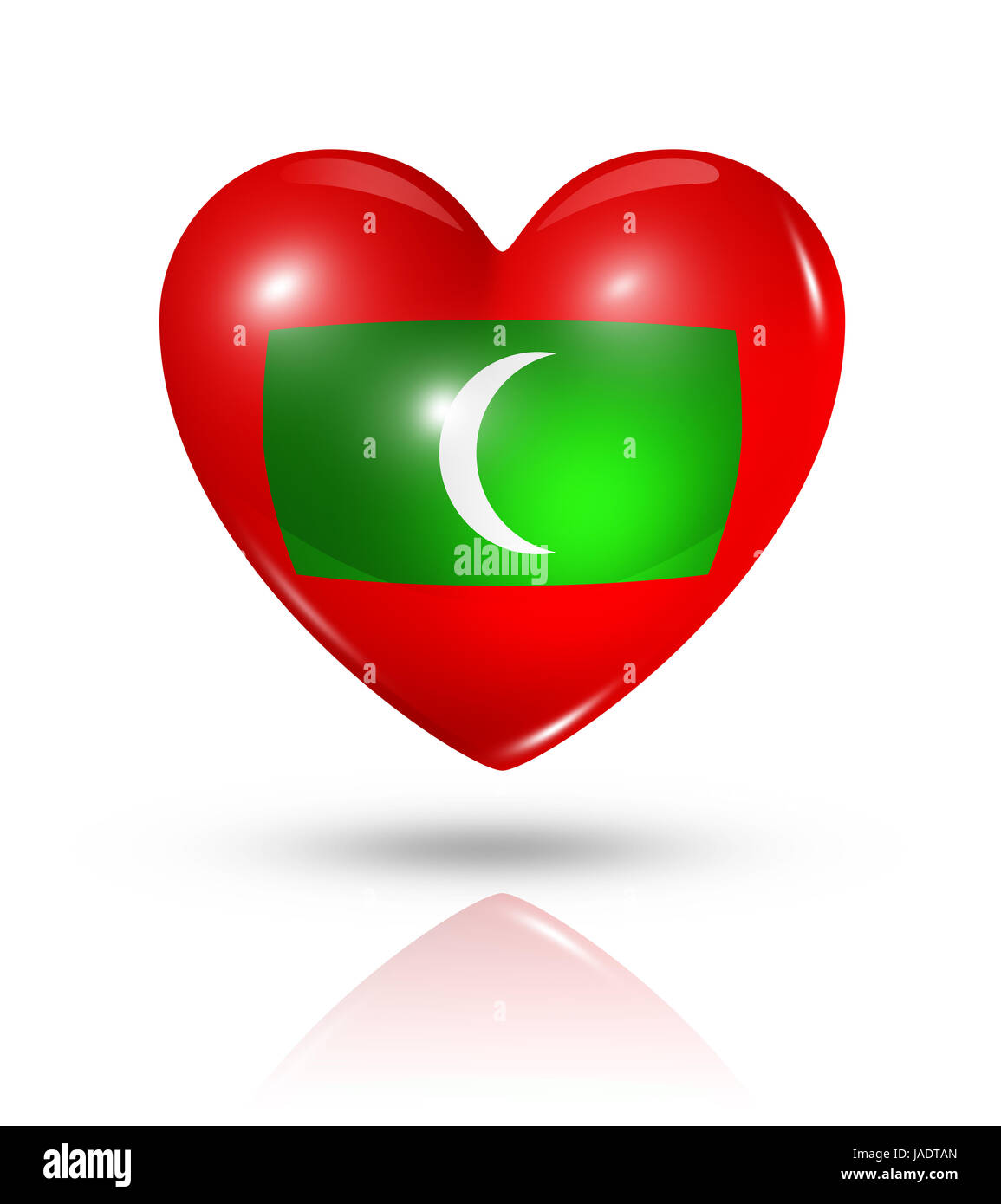 Love Maldives symbol. 3D heart flag icon isolated on white with ...