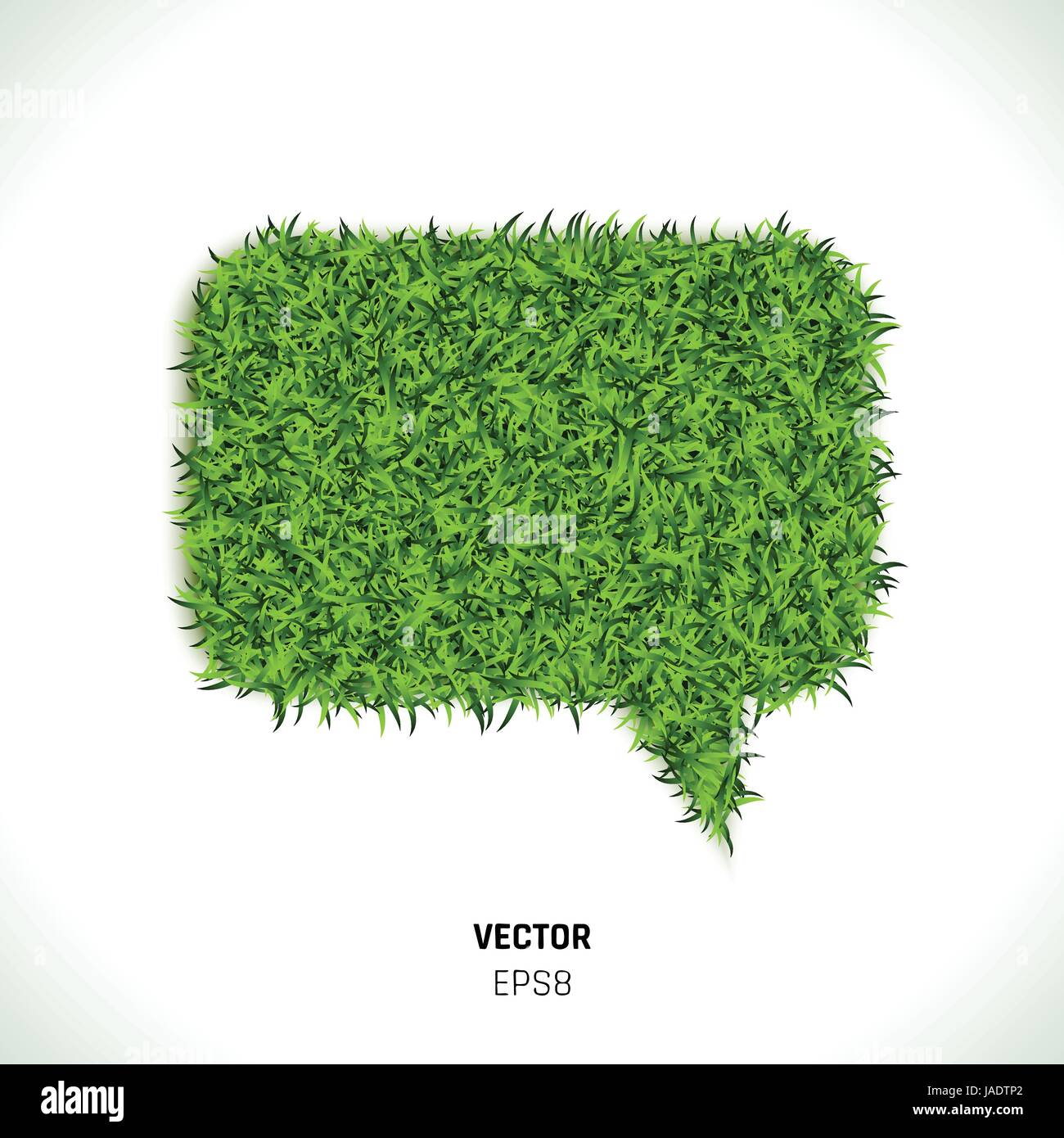Green Grass Speech Bubble on White Background. Eco Home Concept. 3d ...