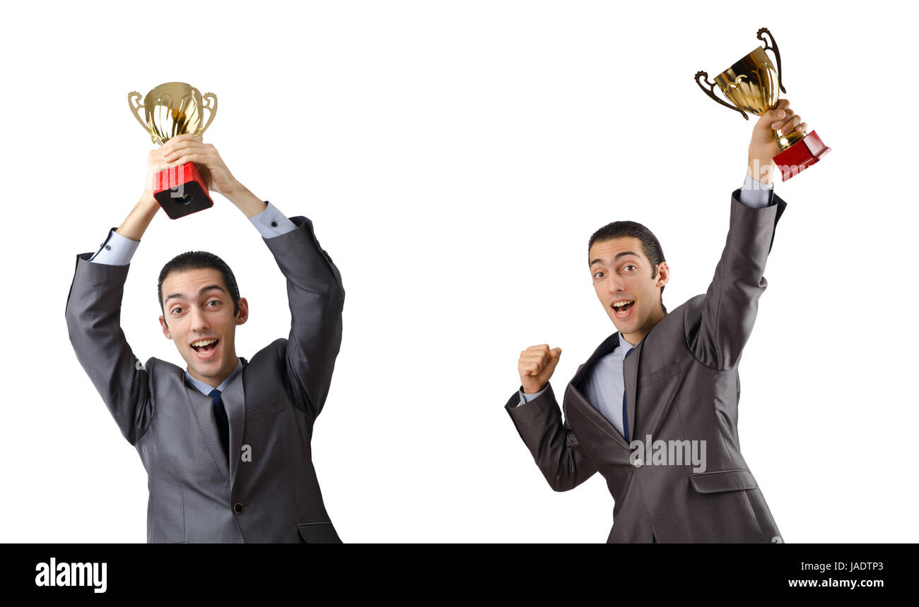 Collage of businessman receiving award Stock Photo - Alamy