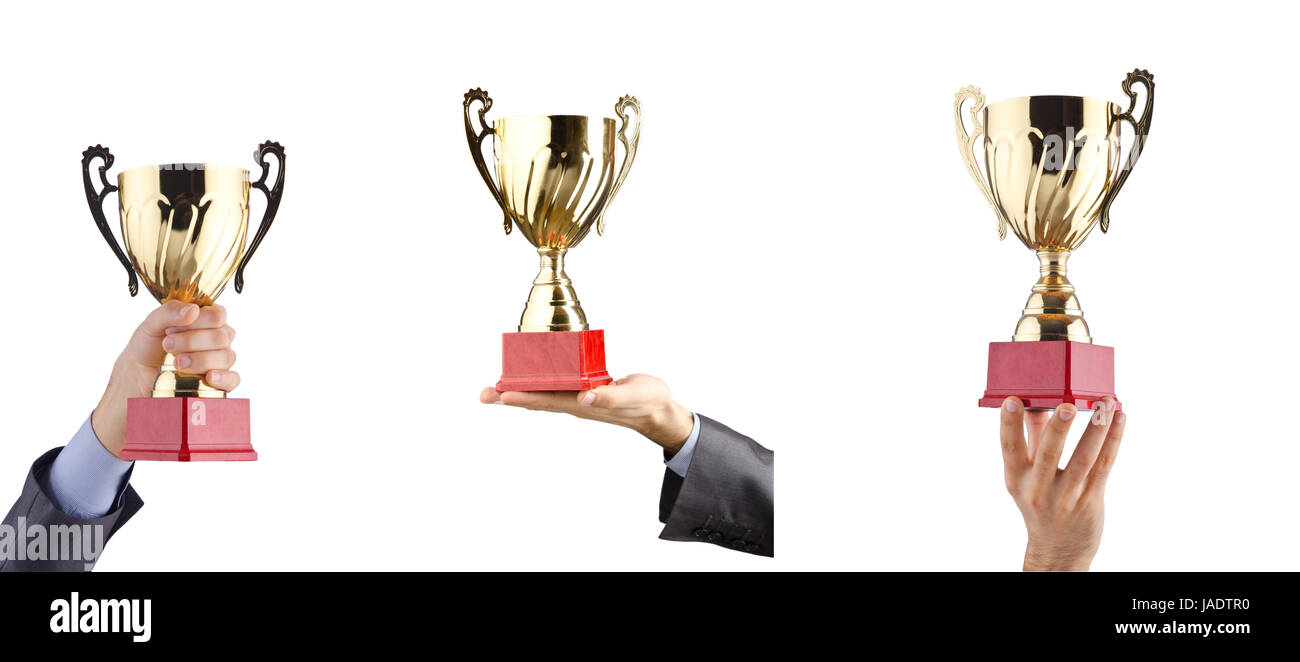 Collage of businessman receiving award Stock Photo - Alamy