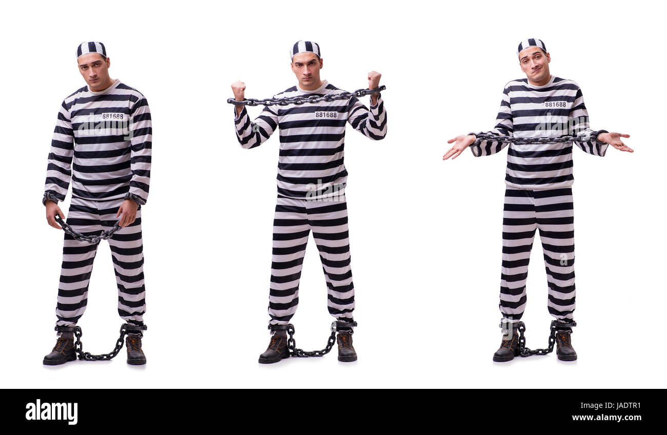 Man prisoner isolated on white background Stock Photo - Alamy