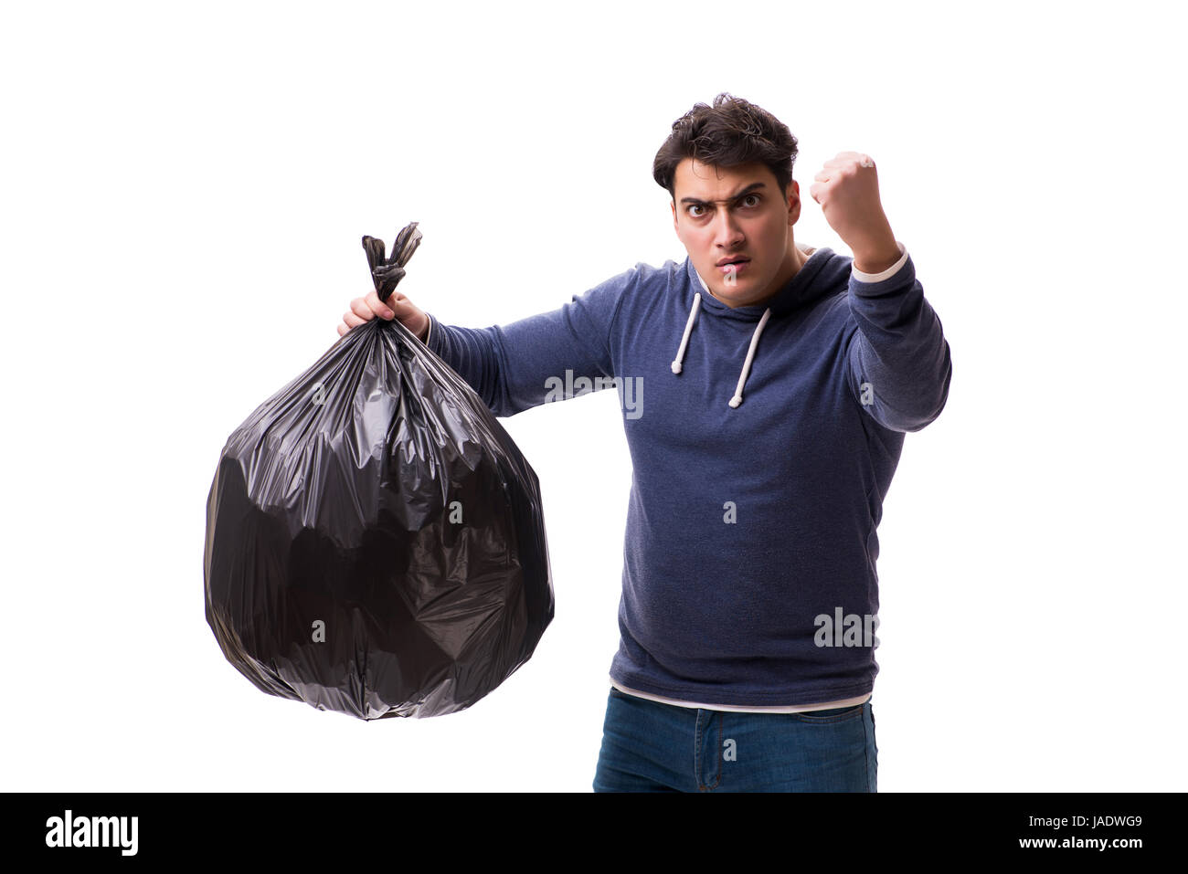Plastic bag man angry hi-res stock photography and images - Alamy