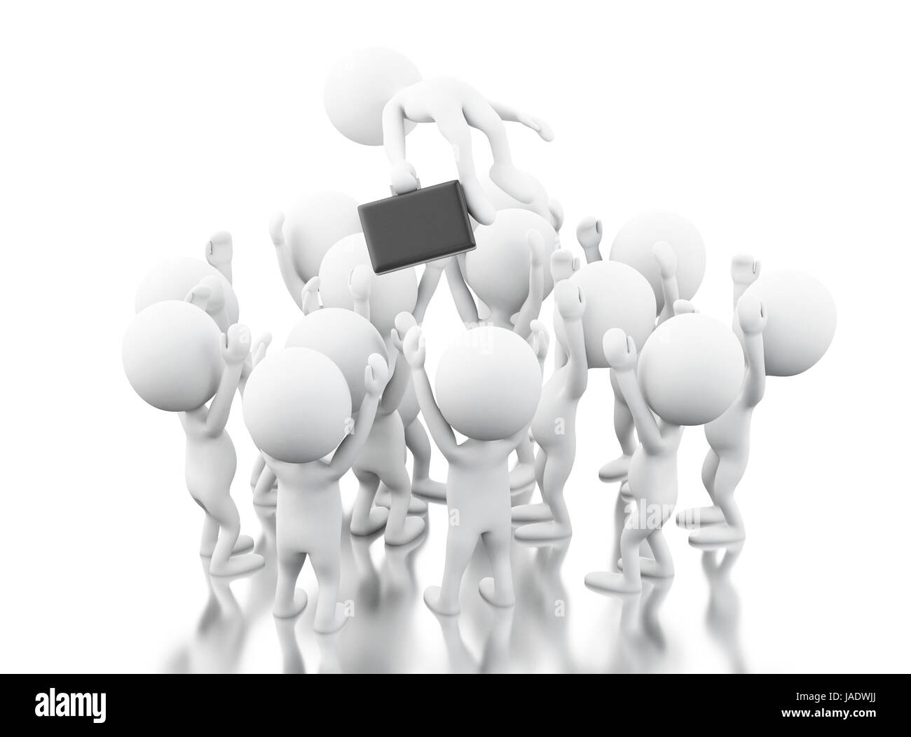 3d renderer image. White people, team work. Business concept. Isolated ...
