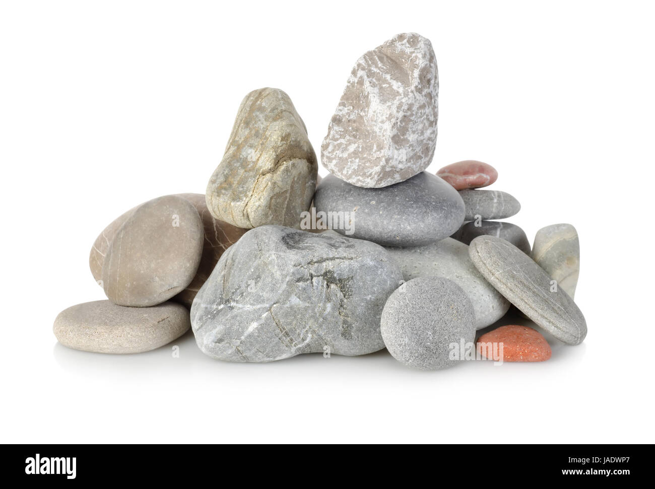 Heap a stones isolated on a white background Stock Photo - Alamy