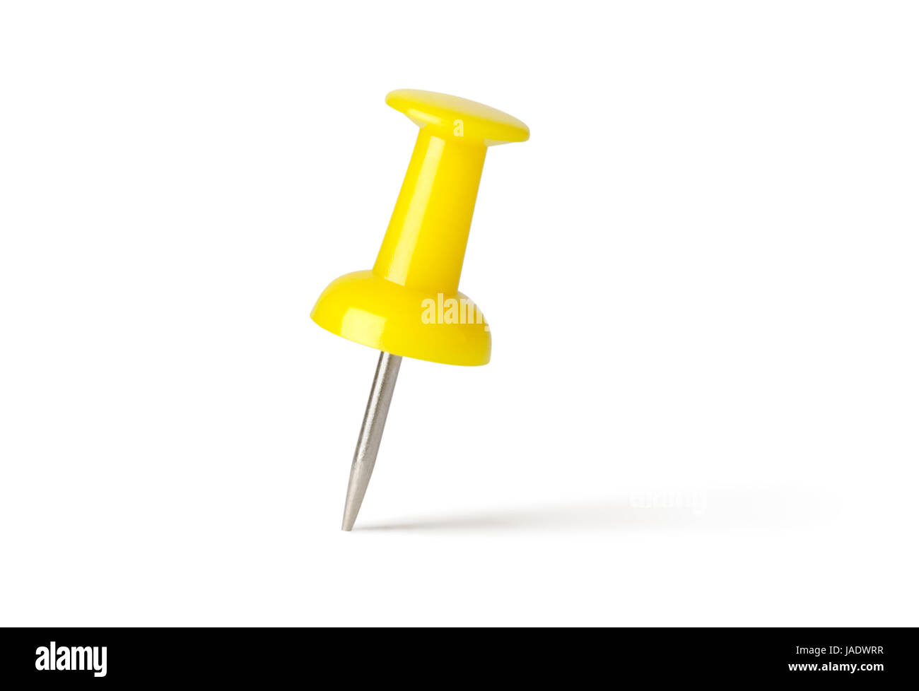 Yellow pin isolated on a white background Stock Photo - Alamy