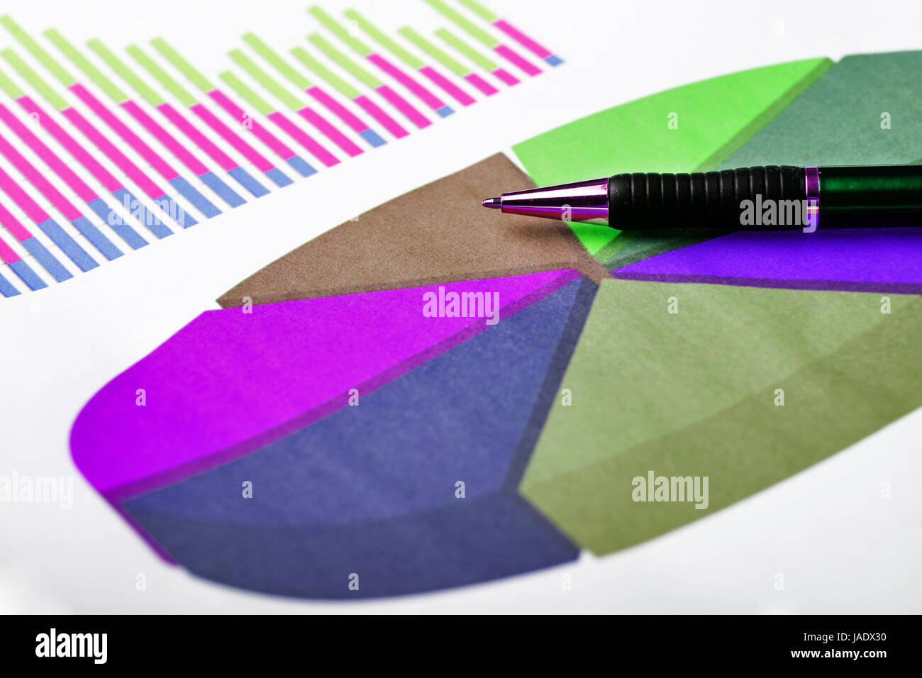Detail on some graphic charts printed on paper Stock Photo - Alamy