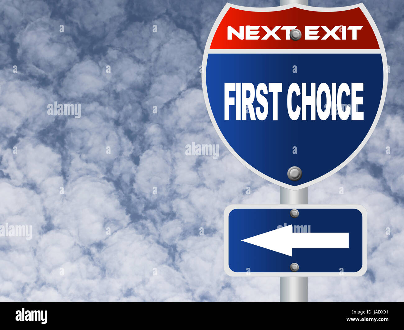 First choice road sign Stock Photo - Alamy