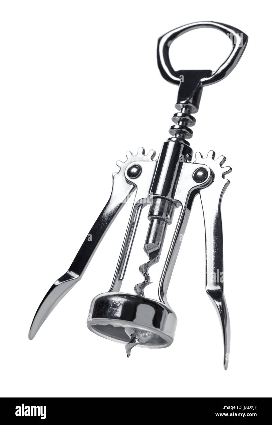 metal corkscrew closeup on a white background isolated Stock Photo - Alamy