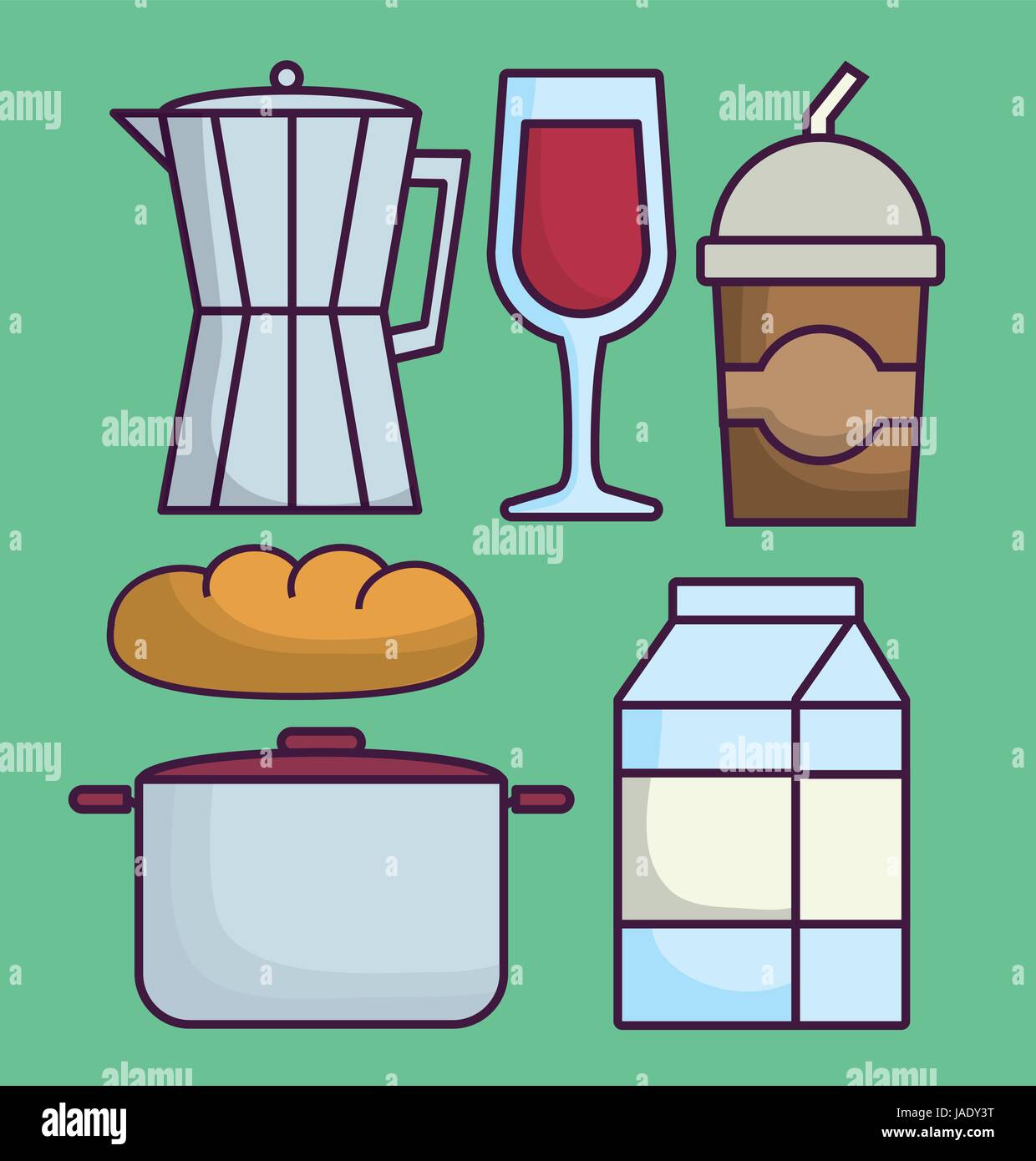 Italian food wine cup Stock Vector Images - Alamy