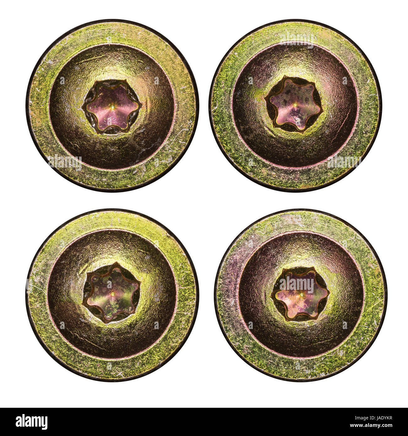 Screw heads isolated on white Stock Photo - Alamy