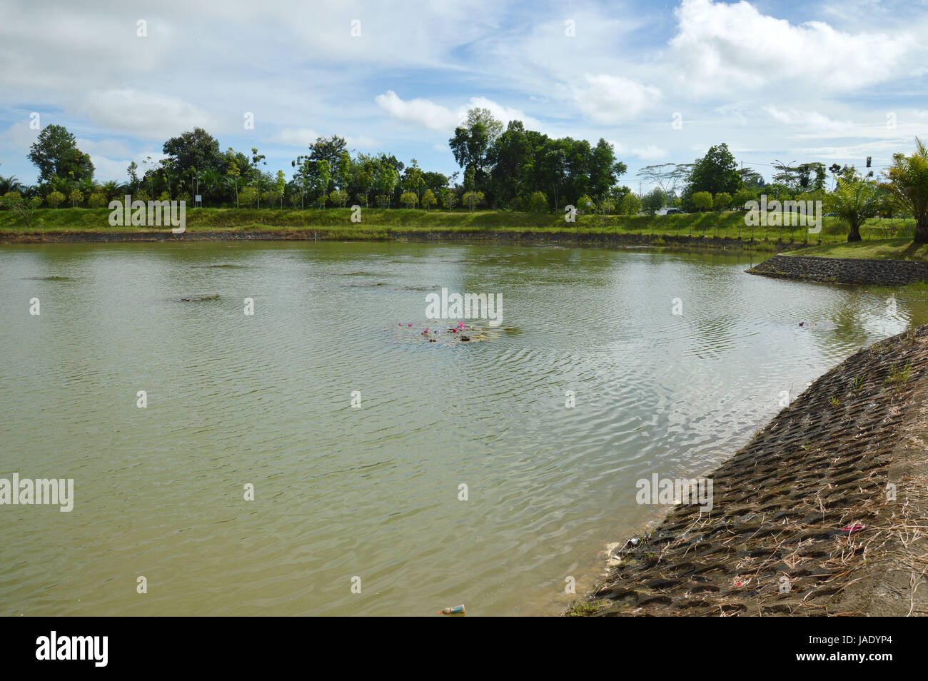 Water flows over stone dam hi-res stock photography and images - Alamy