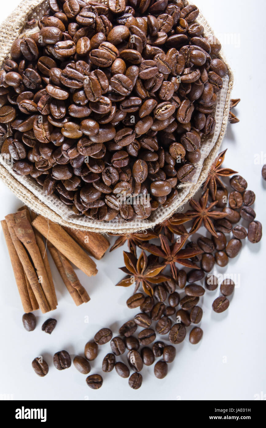 Coffee Ingredient on whit background Stock Photo - Alamy