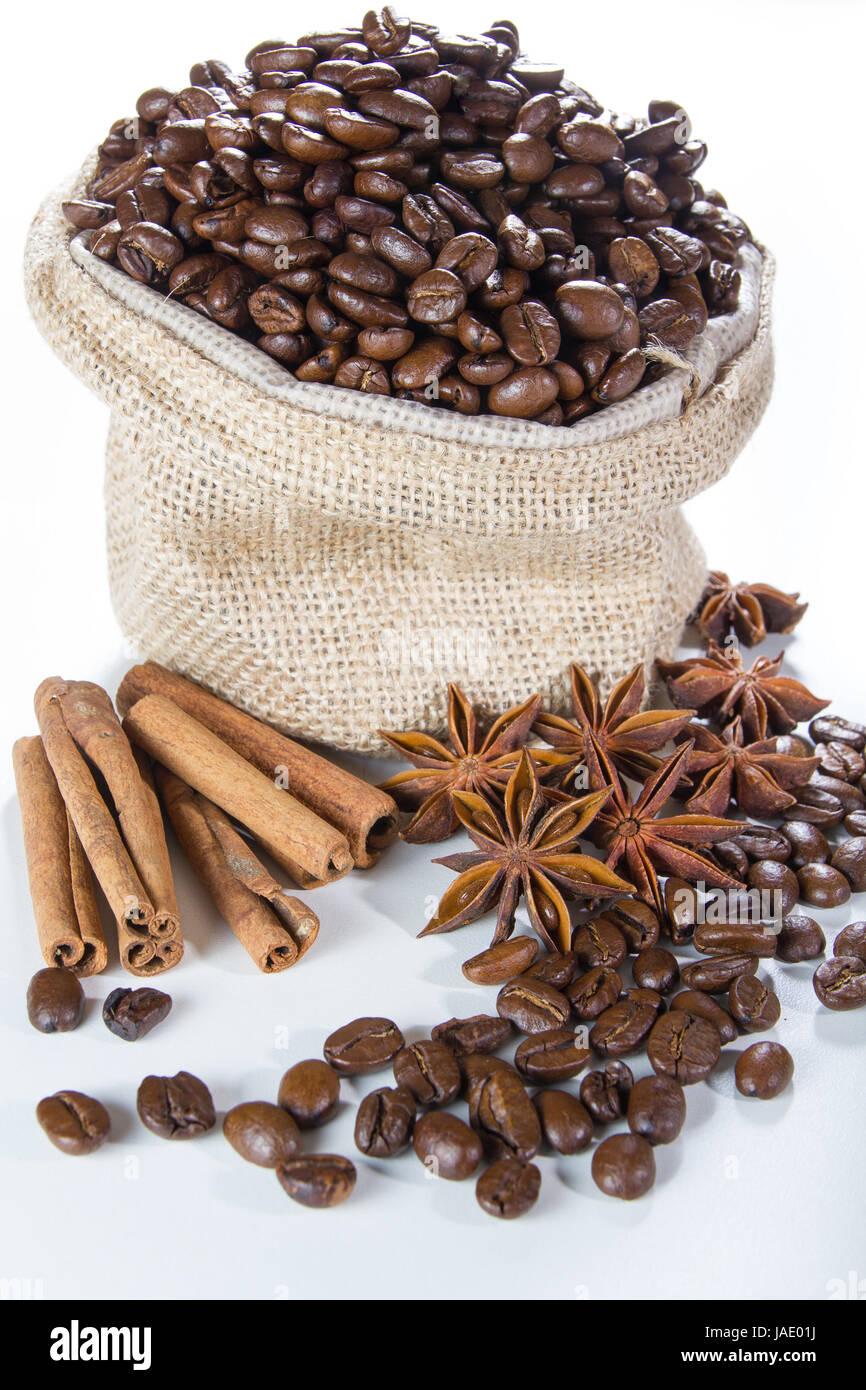 Coffee Ingredient on whit background Stock Photo - Alamy