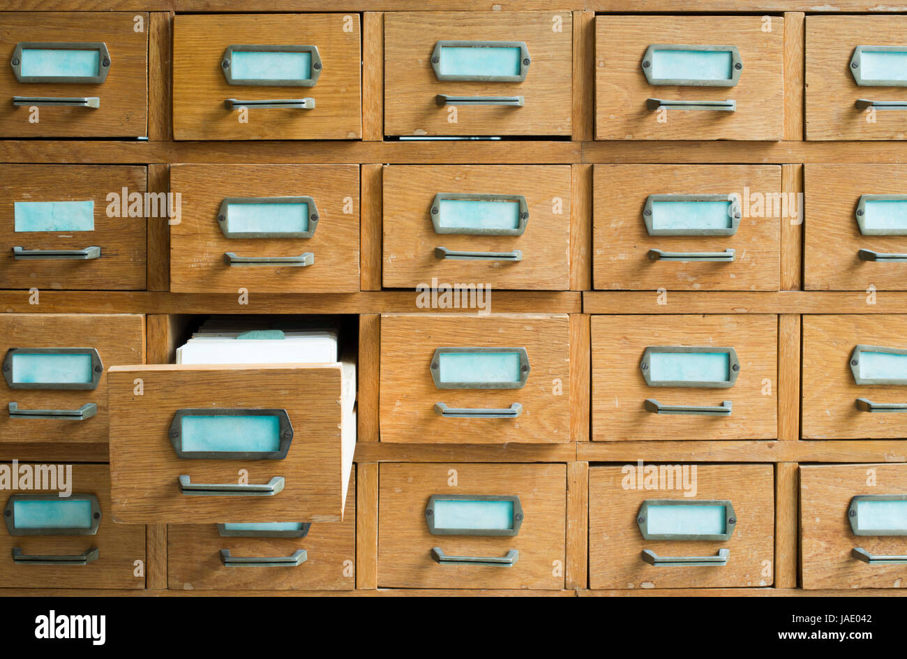 Old opened wooden drawers hi-res stock photography and images - Alamy