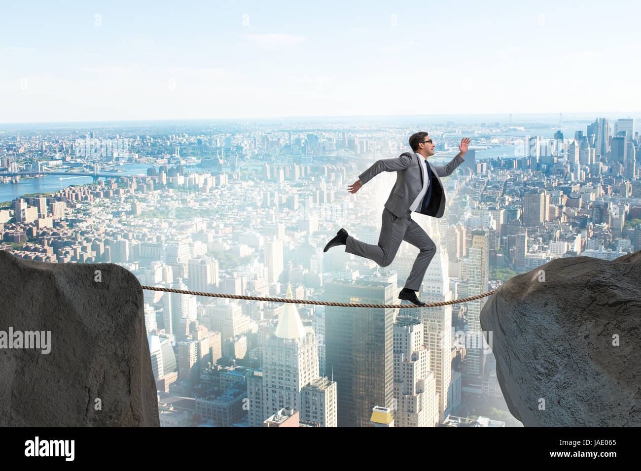 Man running in suit with fear hi-res stock photography and images - Alamy