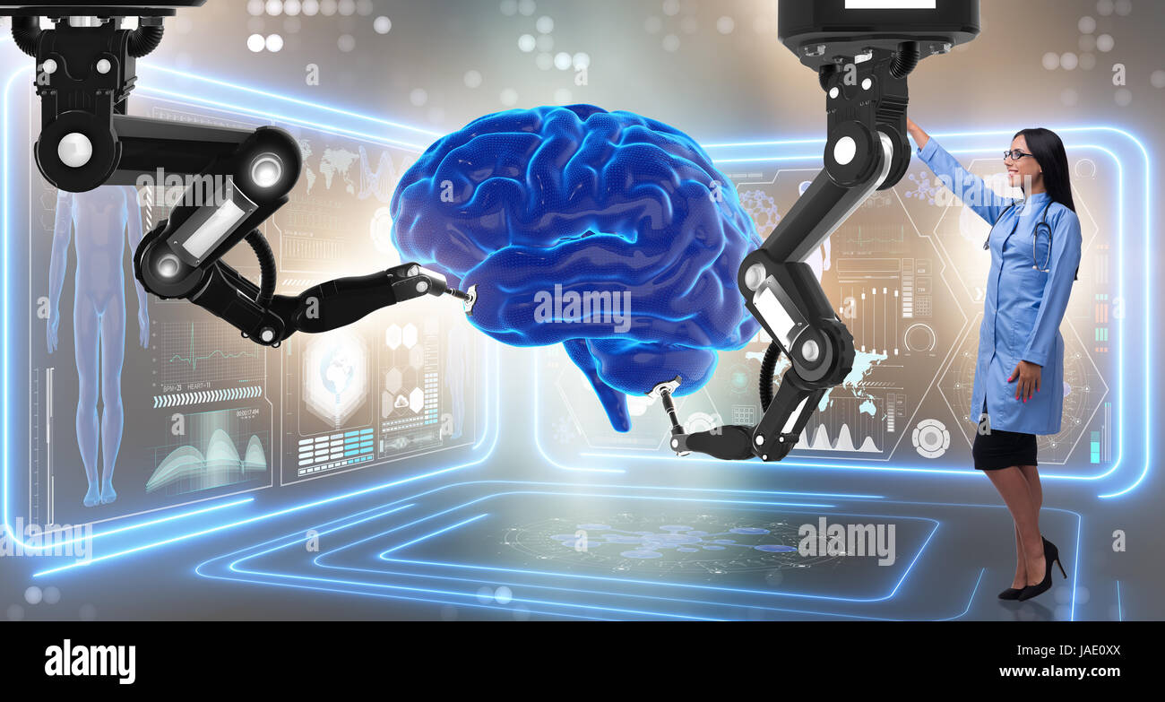 Brain surgery done by robotic arm Stock Photo - Alamy