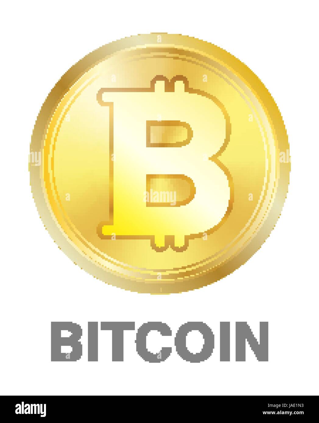 golden bitcoin coin logo on a white background Stock Vector Image & Art ...