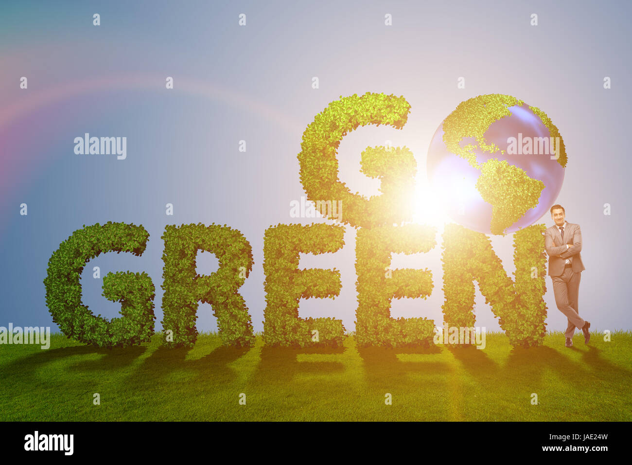 Go Green environmental concept with letters Stock Photo - Alamy