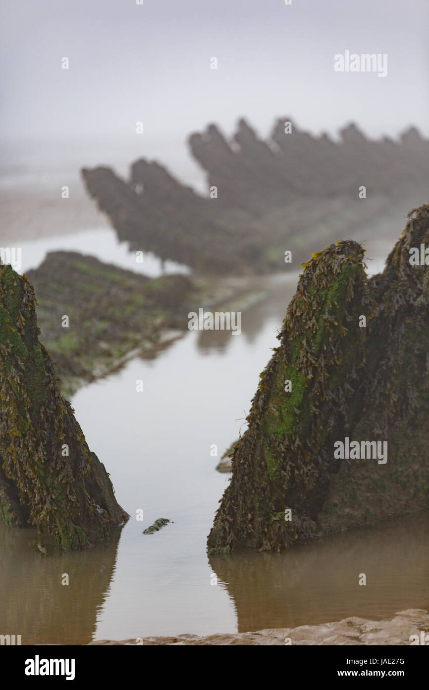 Berrow Shipwreck - Brean Sands Stock Photo - Alamy