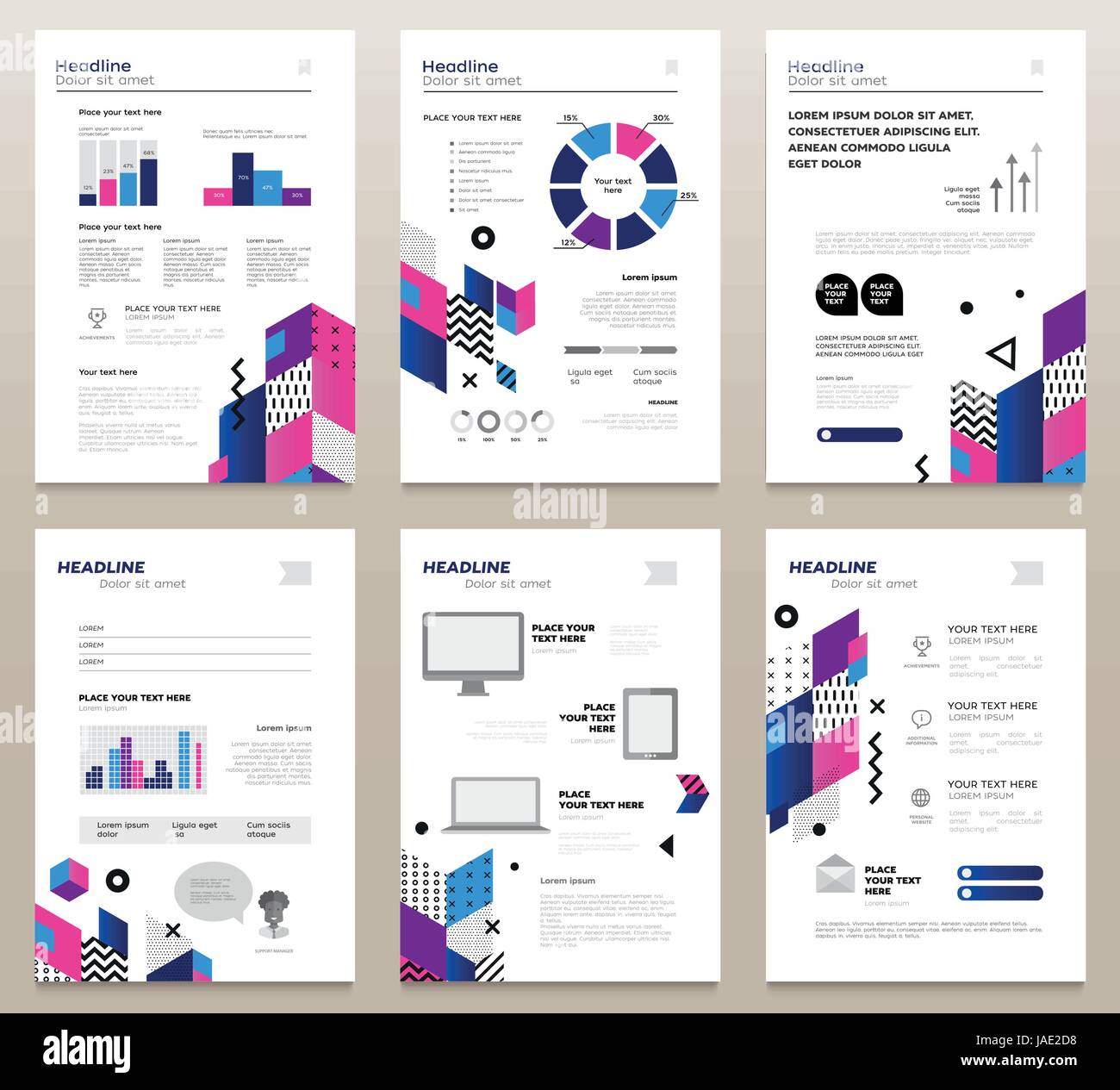 Presentation booklets - vector template a4 pages set Stock Vector Image ...