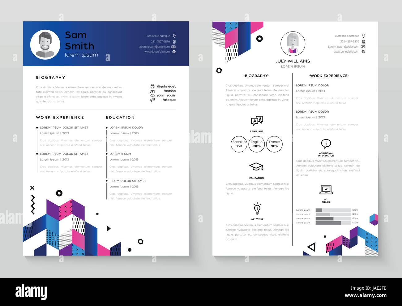 Personal Resume - vector template illustration Stock Vector Image & Art ...