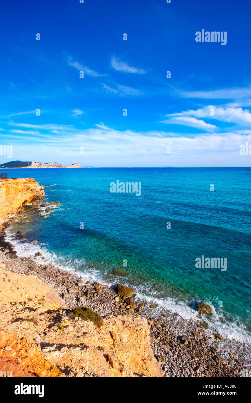 Ibiza Sa Caleta beach in south San Jose at Balearic Islands of spain ...