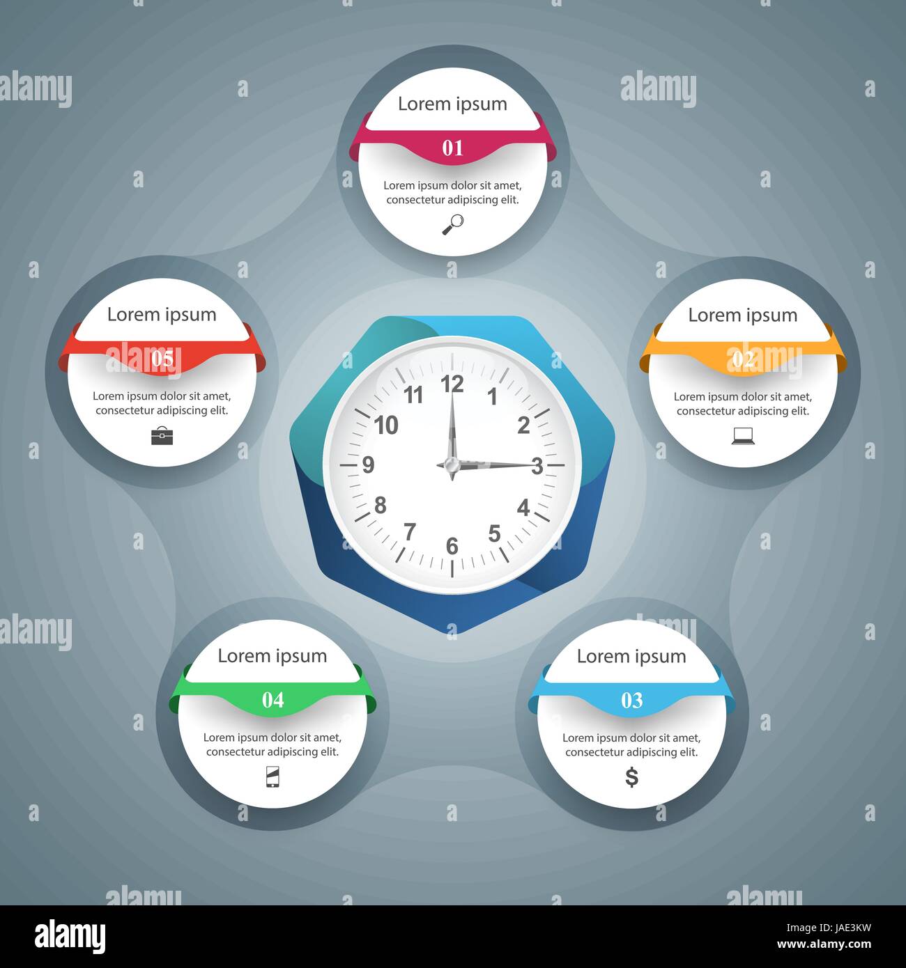 Abstract 3D Infographic. Clock, watch icon Stock Vector Image & Art - Alamy