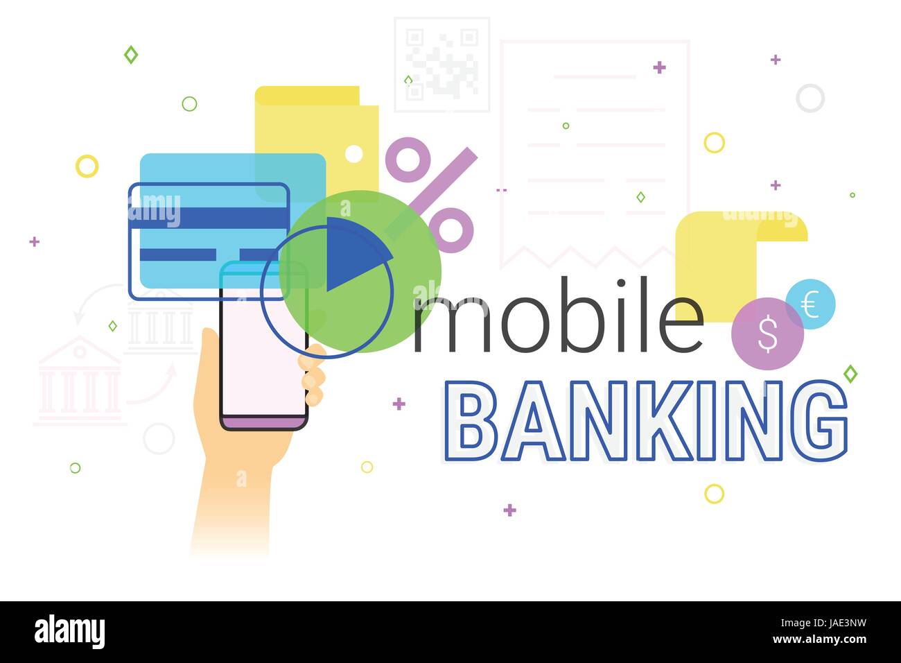 Mobile banking and accounting on smartphone creative concept ...