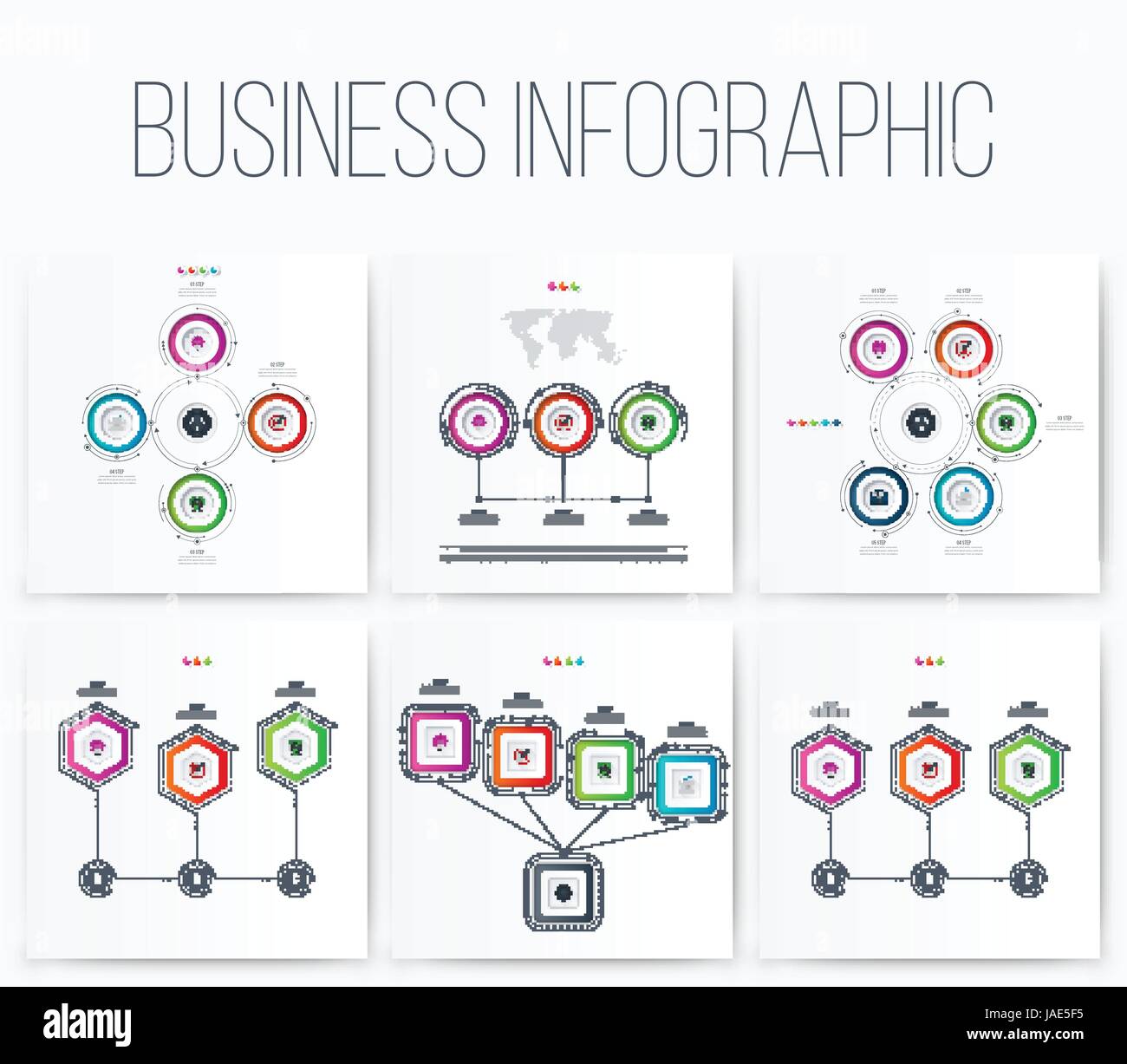 Set with infographics. Data and information visualization. Template ...