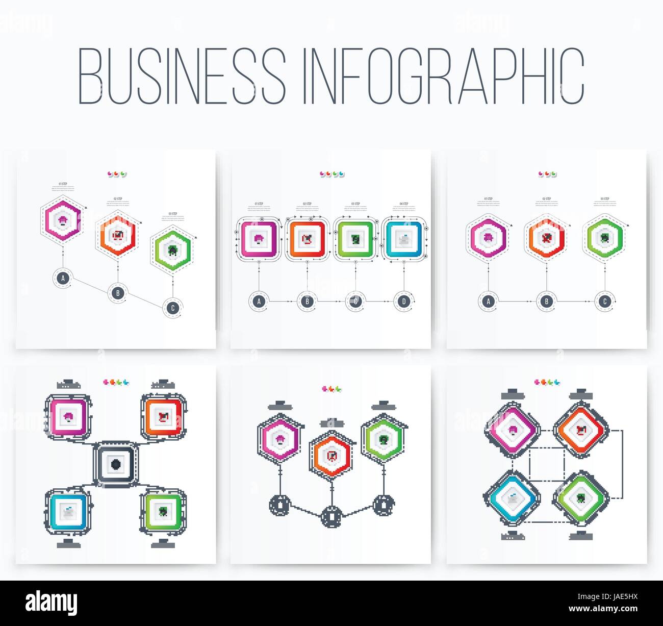 Set with infographics. Data and information visualization. Template ...