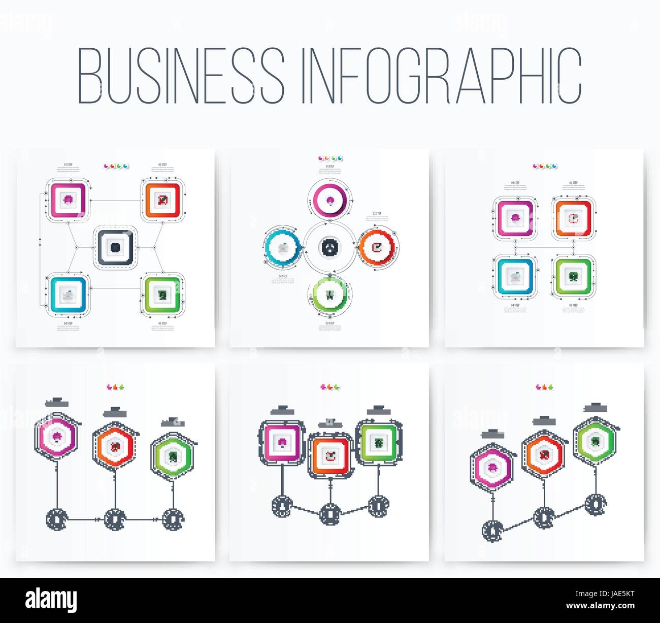 Set with infographics. Data and information visualization. Template ...