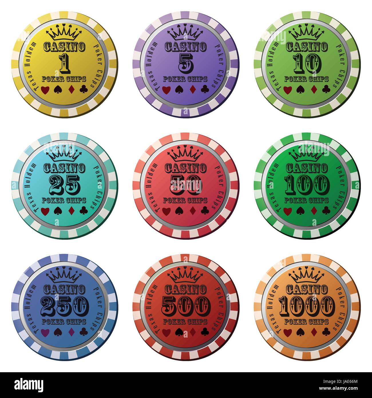 Poker chips set isolated white background Stock Vector Image & Art - Alamy