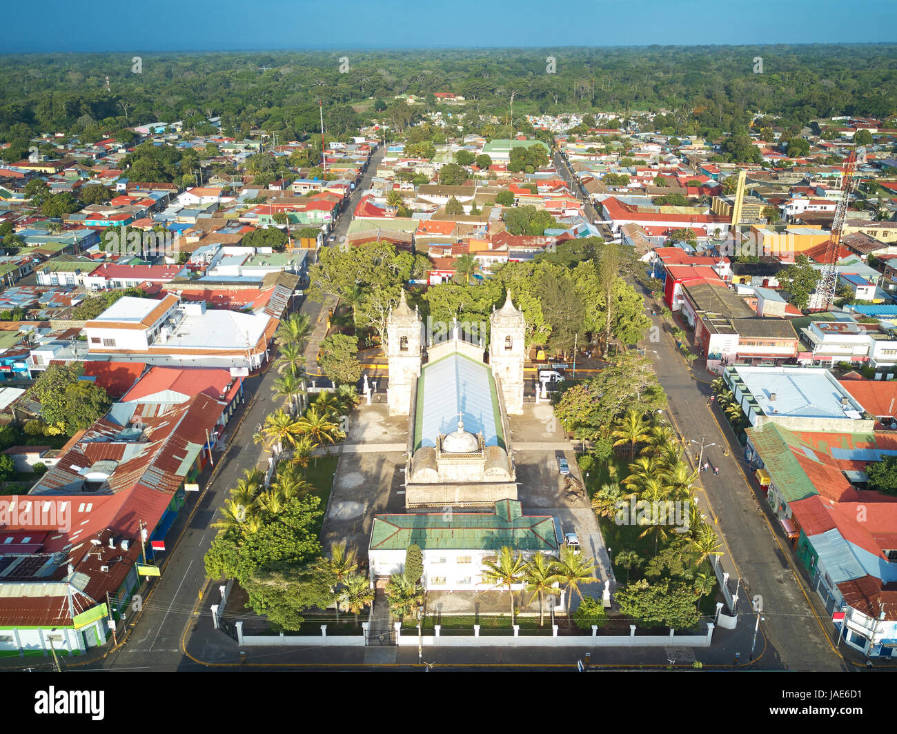 Cityscape of Jinotepe city in Nicaragua country aerial view Stock Photo ...