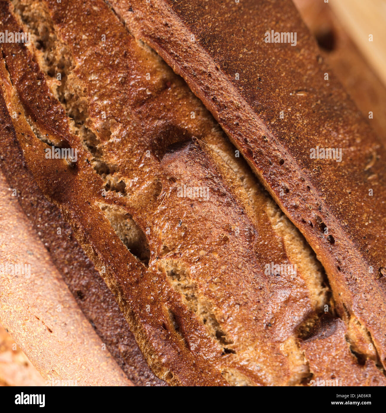 Abstract background from rye bread texture closeup Stock Photo - Alamy